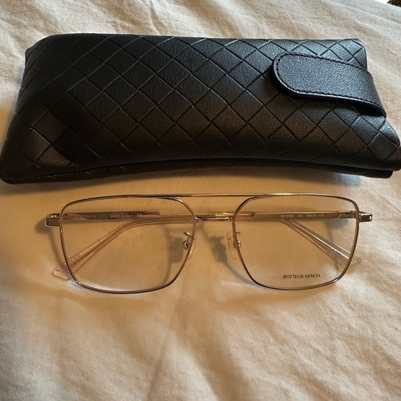 Bottega Veneta | Accessories | Bottega Veneta Clear Lens Gold Rimmed ...
